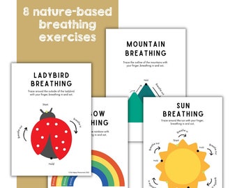 Deep Breathing Flashcards for Children - Etsy