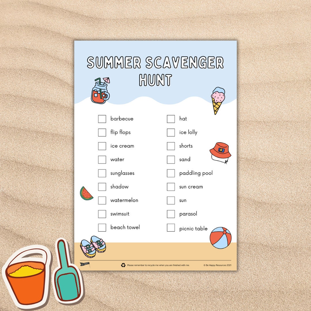 Summer Scavenger Hunt | Mindful Scavenger Hunt for Kids - Etsy