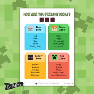 Minecraft Emotion Regulation Pack | Minecraft Themed Calming Activity ...
