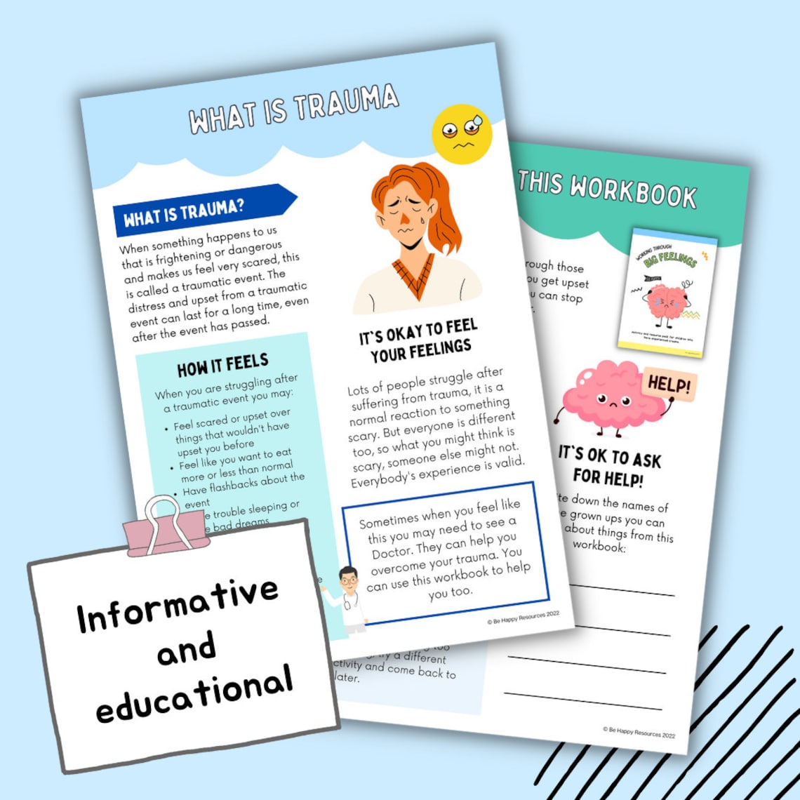 Trauma-informed Workbook for Kids - Digital Download - Trauma Activity ...