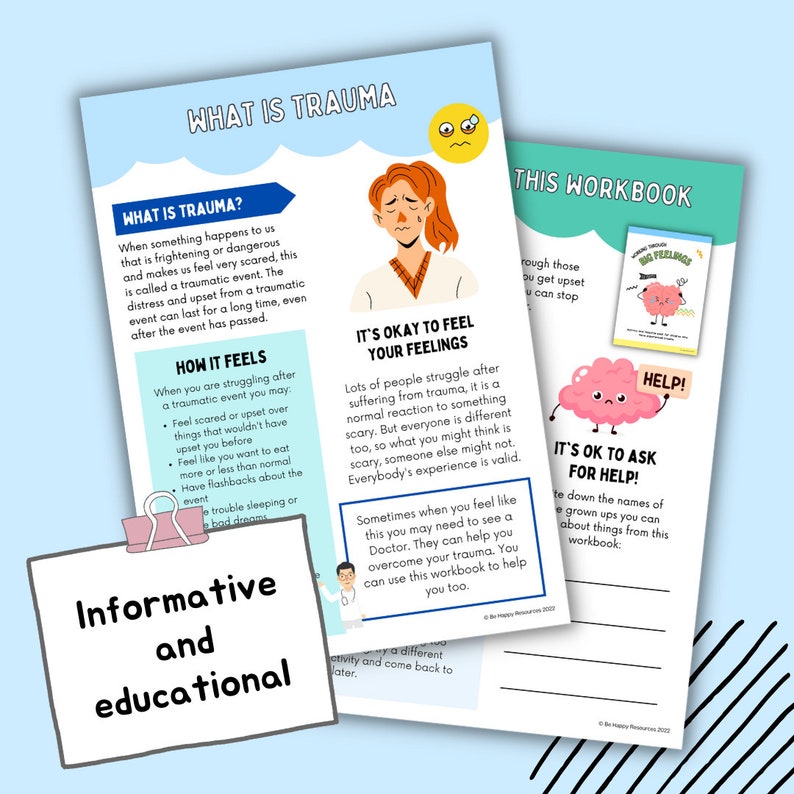 Trauma-informed Workbook for Kids - Digital Download - Trauma Activity ...