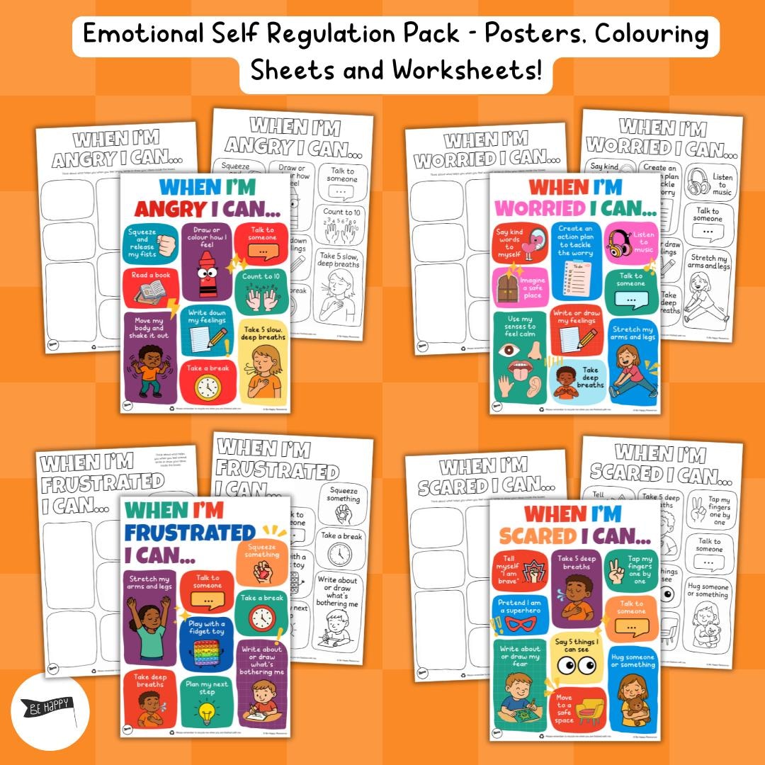Emotional Self Regulation Pack for Kids | Posters, Colouring Sheets and ...
