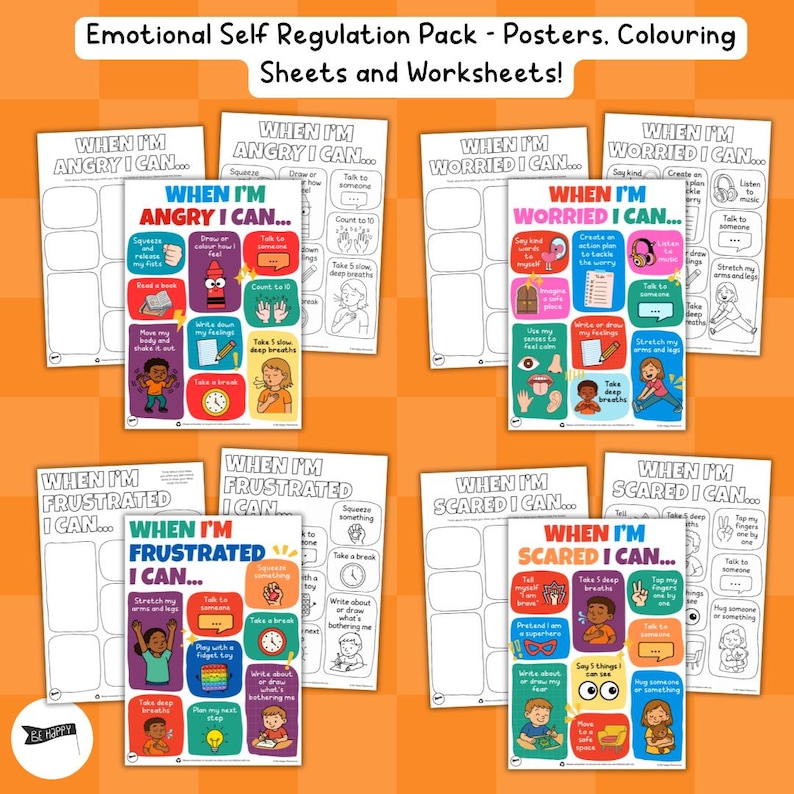 Emotional Self Regulation Pack for Kids | Posters, Colouring Sheets and ...