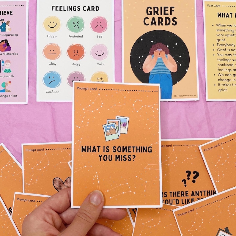 Grief Cards for Kids Help Children Understand Grief Age 5 - Etsy