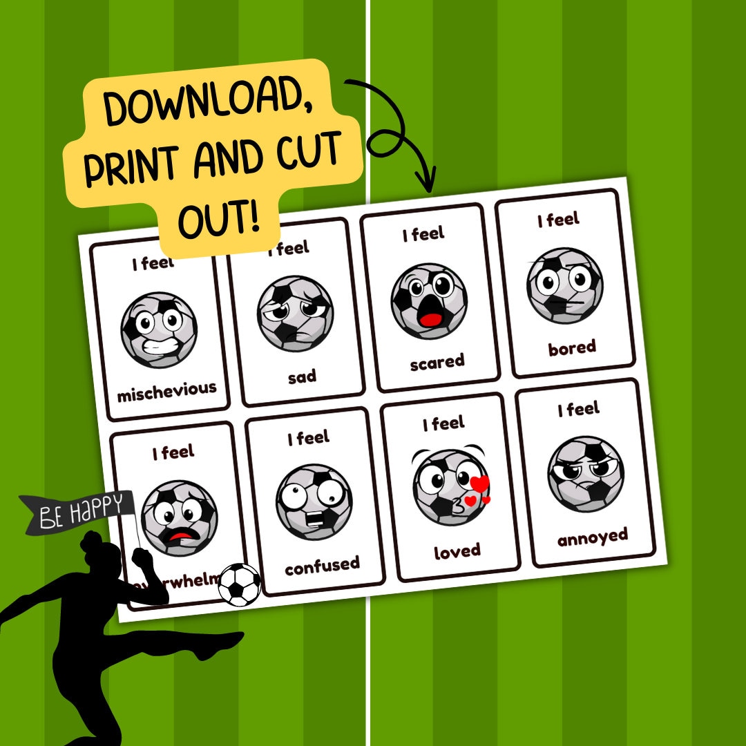 Football Themed Emotion Flashcards | 16 Football Emotions | Download ...