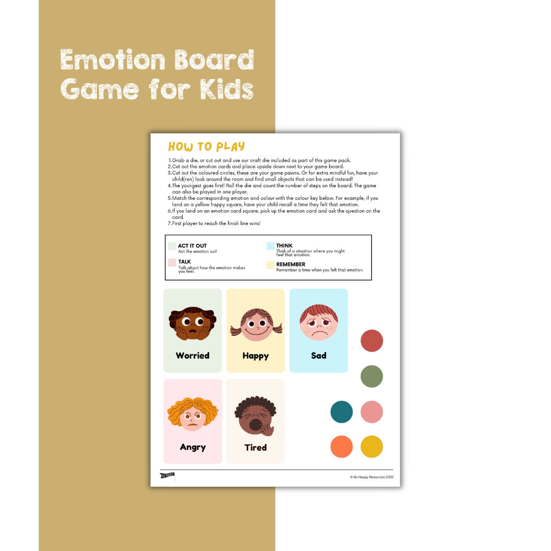 Emotions Board Game for Kids | Fun Way to Learn About Emotions ...