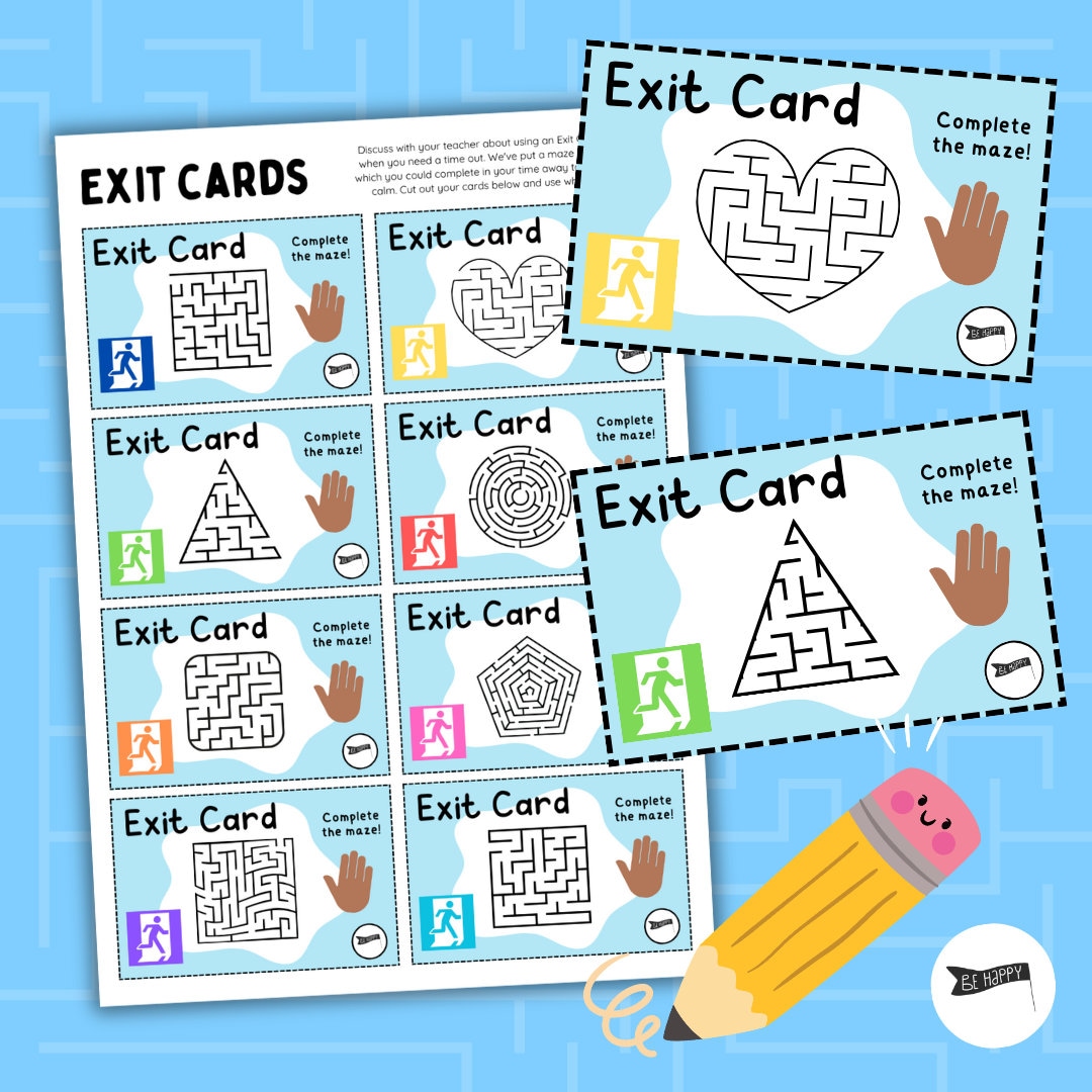 Mindful Exit Cards - Calming Exit Cards for Children and Classrooms ...