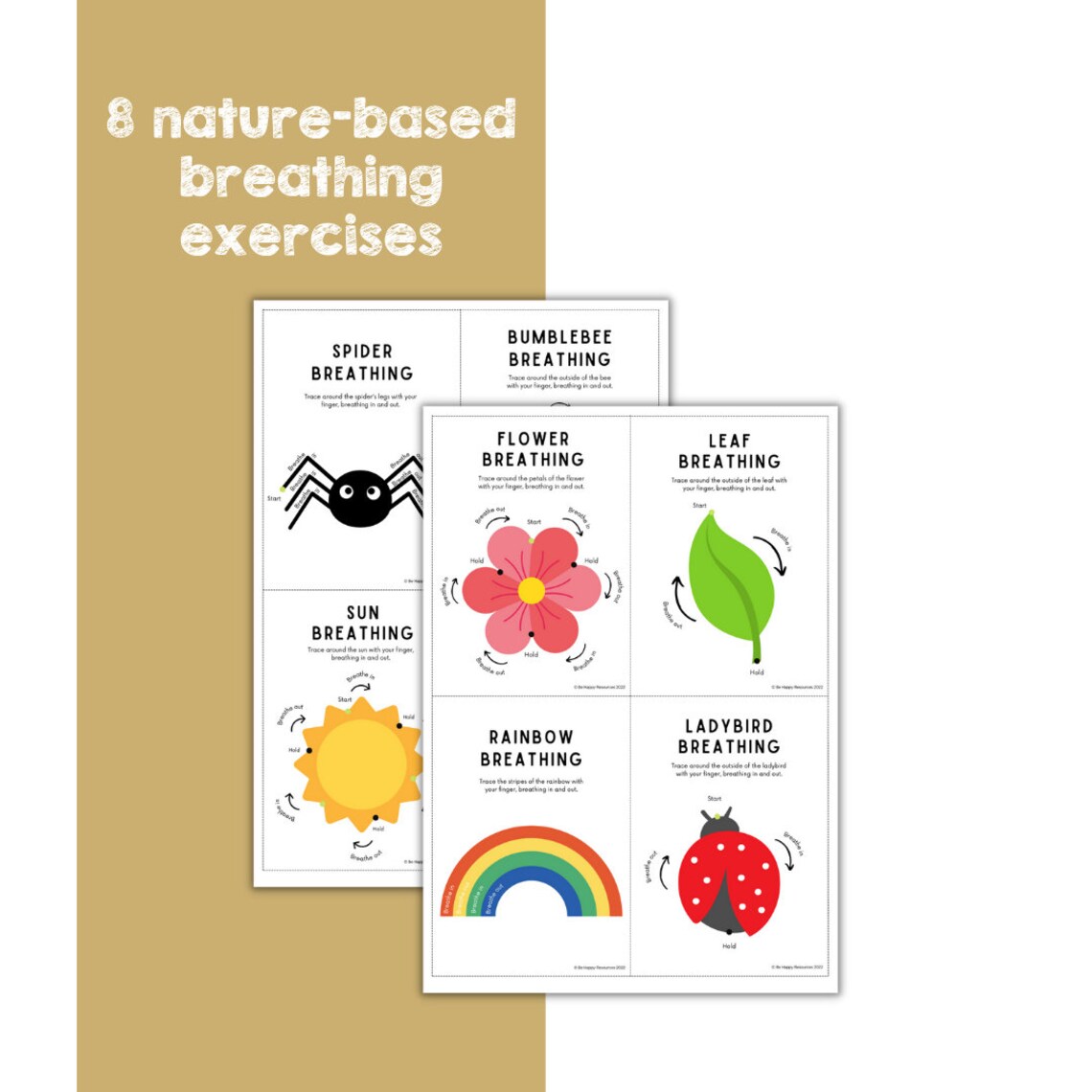 Deep Breathing Flashcards for Kids | Nature Themed | Teach Deep ...