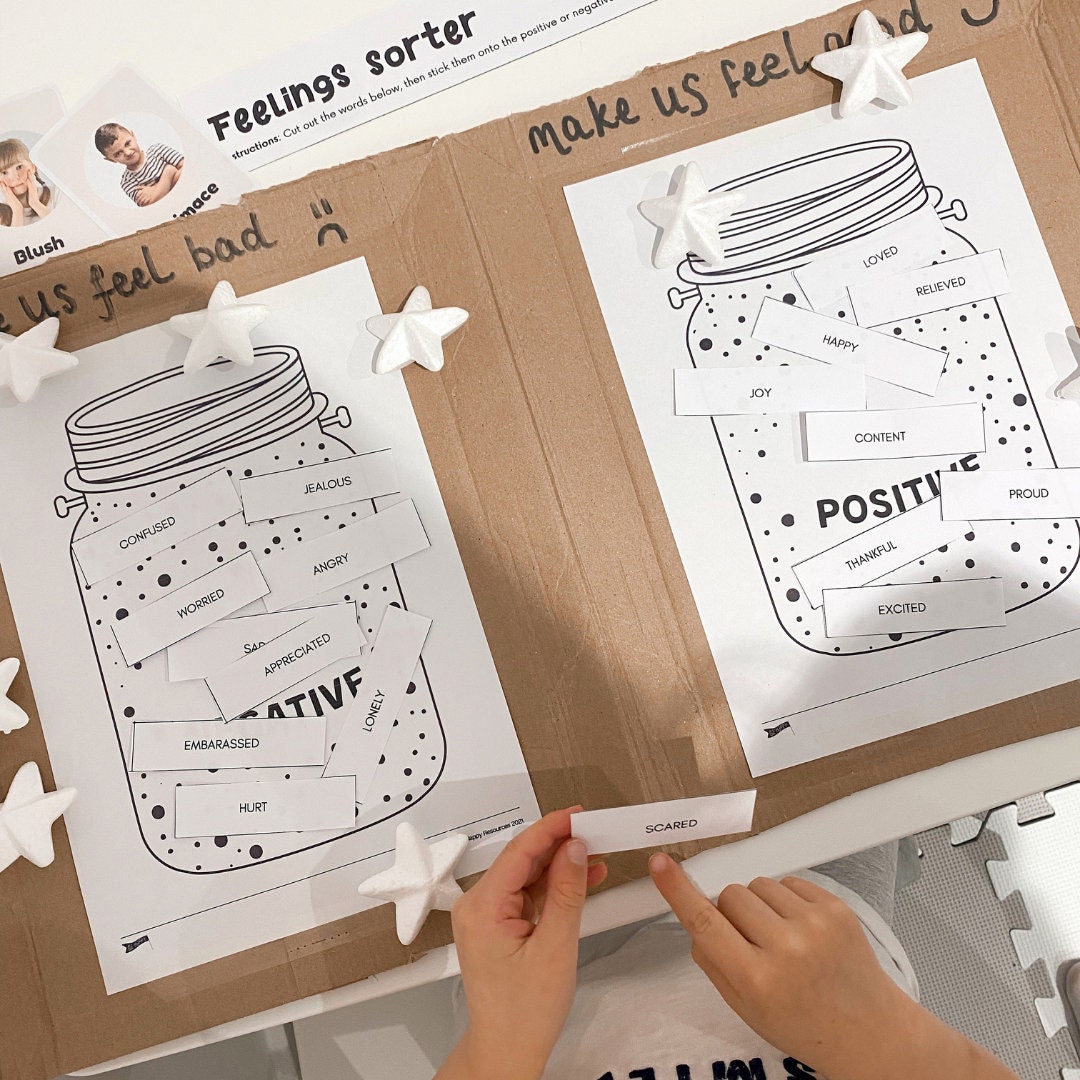 Feelings Sorter Activity | Help to Identify Positive and Negative ...