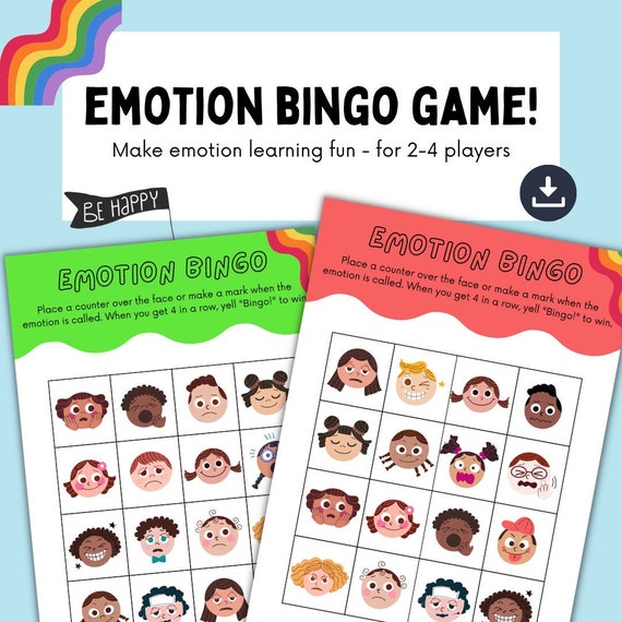 Emotion Bingo Printable Game for 2-4 Players Early Years - Etsy