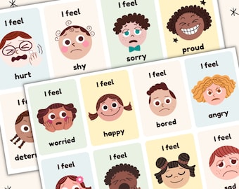 Emotion Flashcards for Preschoolers Printable Flashcards to - Etsy