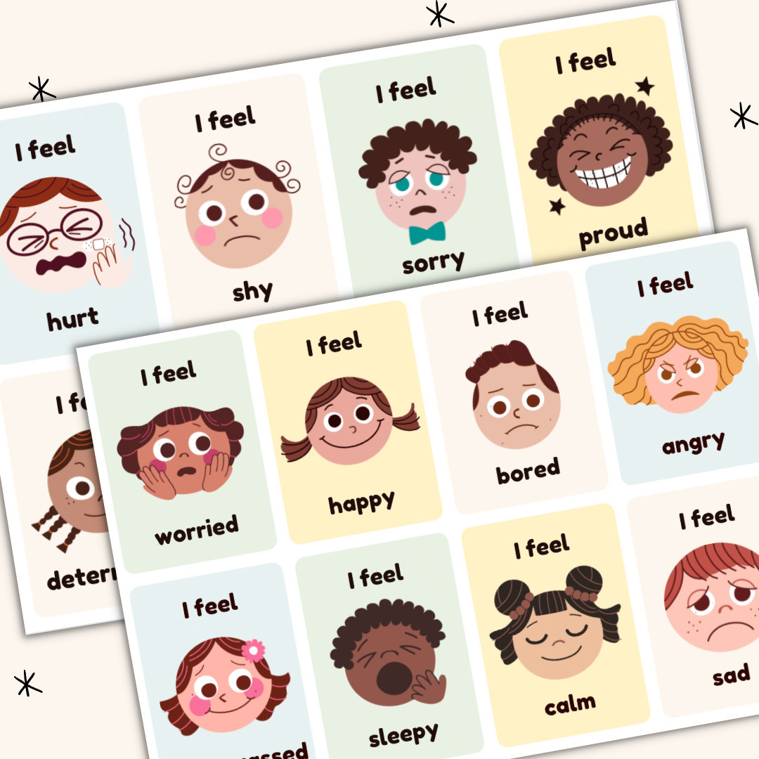 Emotion Flashcards - Printable - Etsy