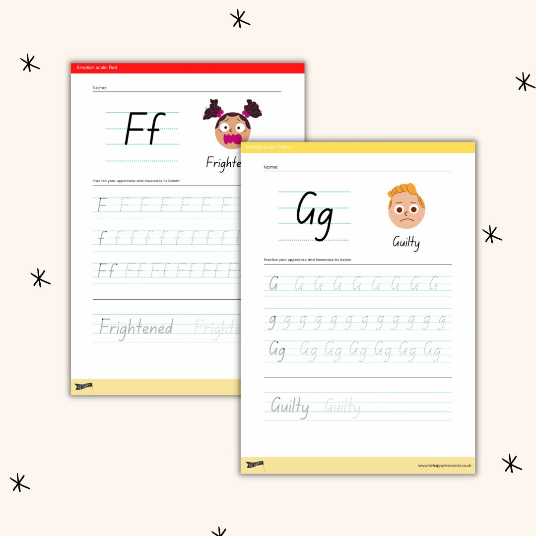 Emotions A-Z Letter Tracing - Etsy