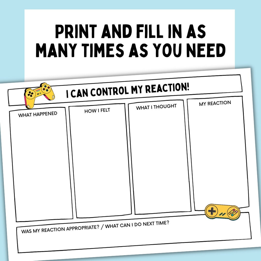 I Can Control My Reaction | Anger & Behaviour Resources for Kids ...