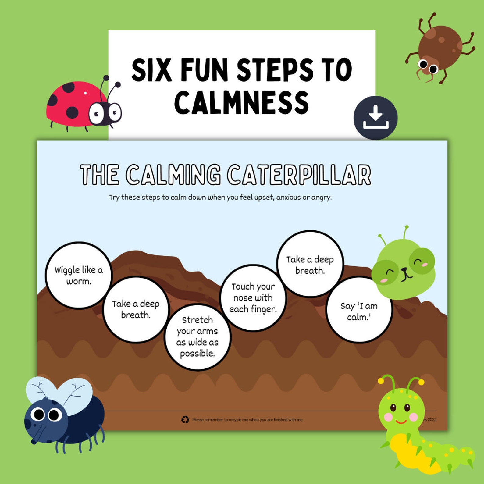 The Calming Caterpillar | Calming Steps for Kids | Calming Activities ...