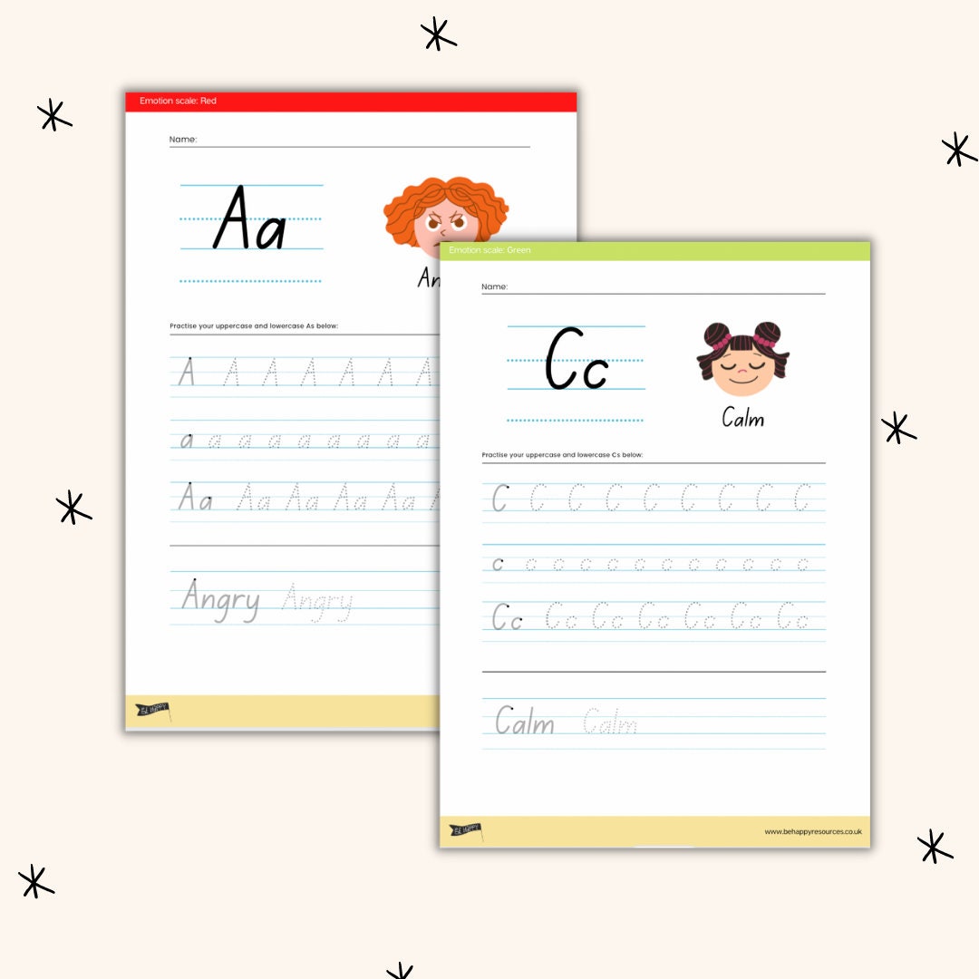 Emotions A-Z Letter Tracing - Etsy