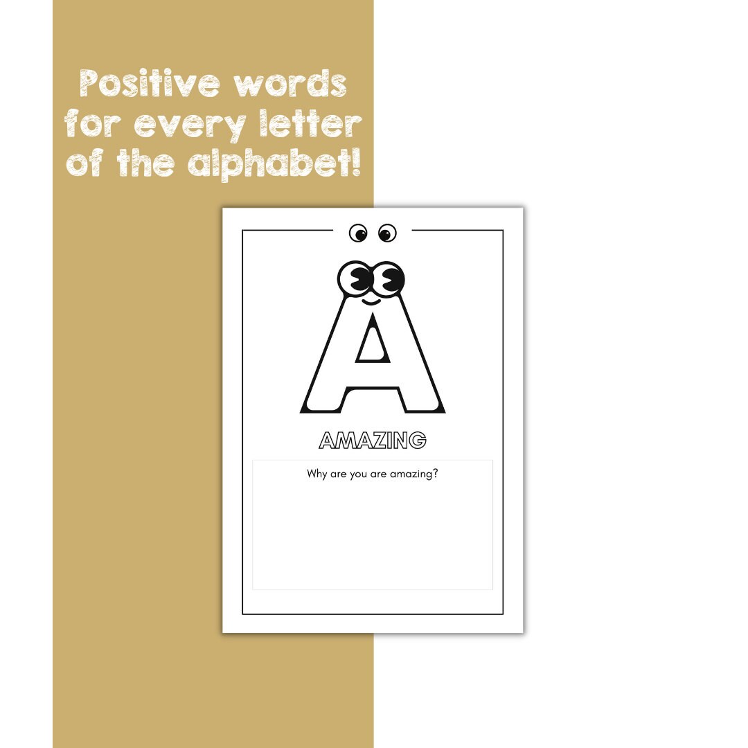 Alphabet Affirmations Journal for Kids | Self Esteem Journal | Mindful ...