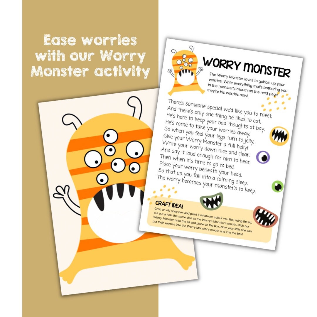 Worry Monster Activity | Ease Children's Worries and Anxiety - Etsy