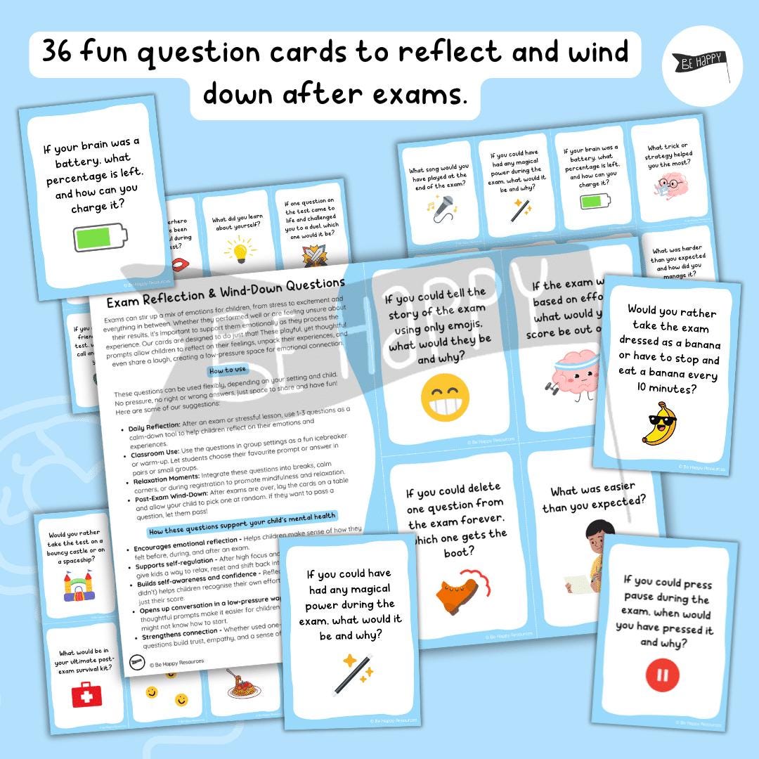 Exam Reflection and Wind-down Question Flashcards | Fun Conversation ...