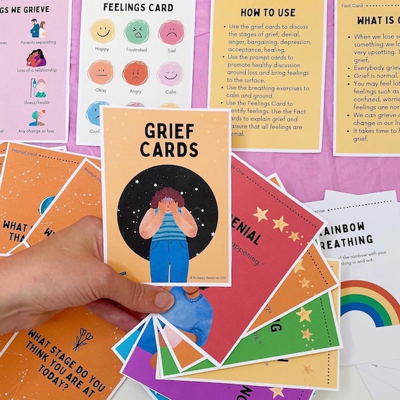Grief Cards for Kids Help Children Understand Grief Age 5 - Etsy