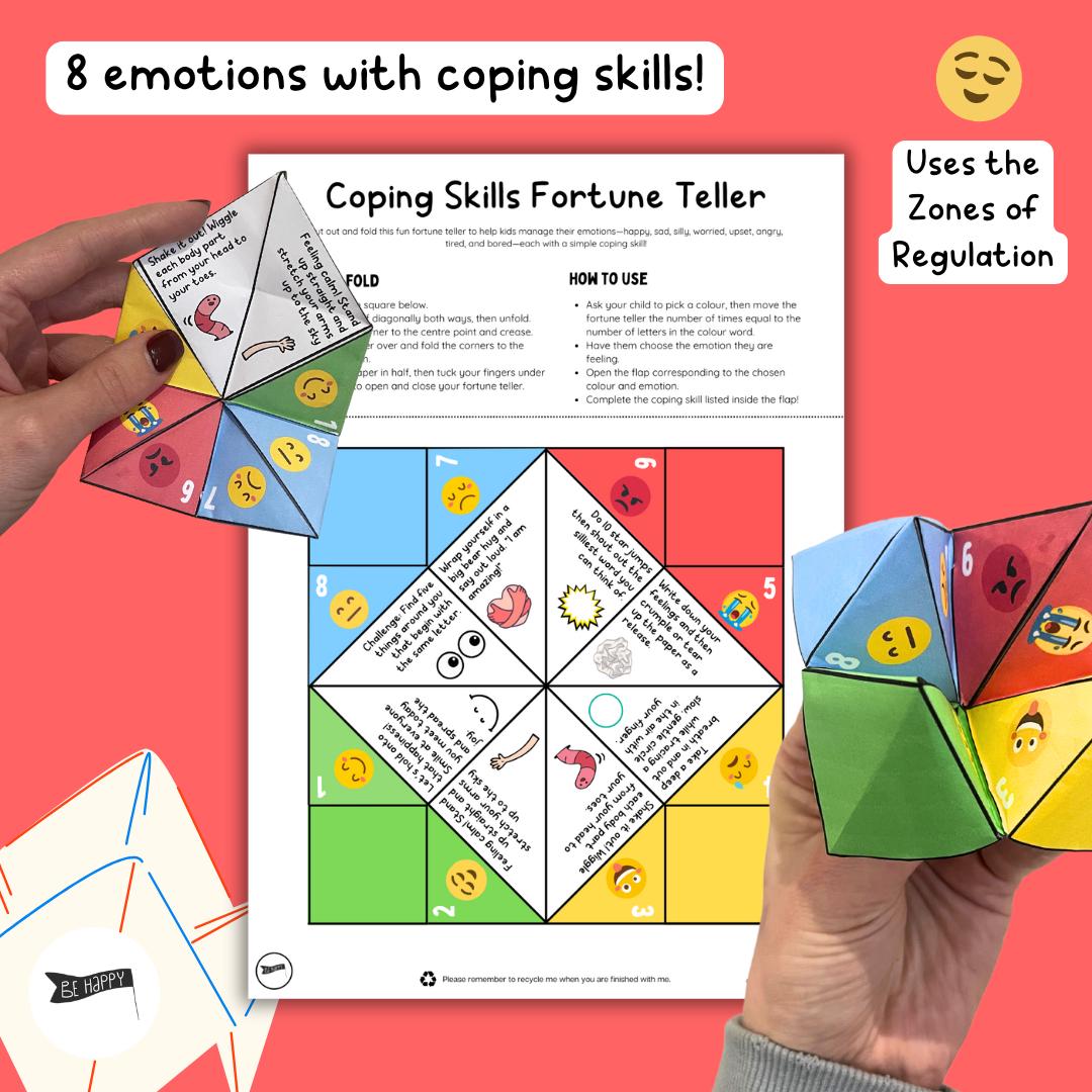 Coping Skills Fortune Teller | Zones of Regulation Craft | Digital ...