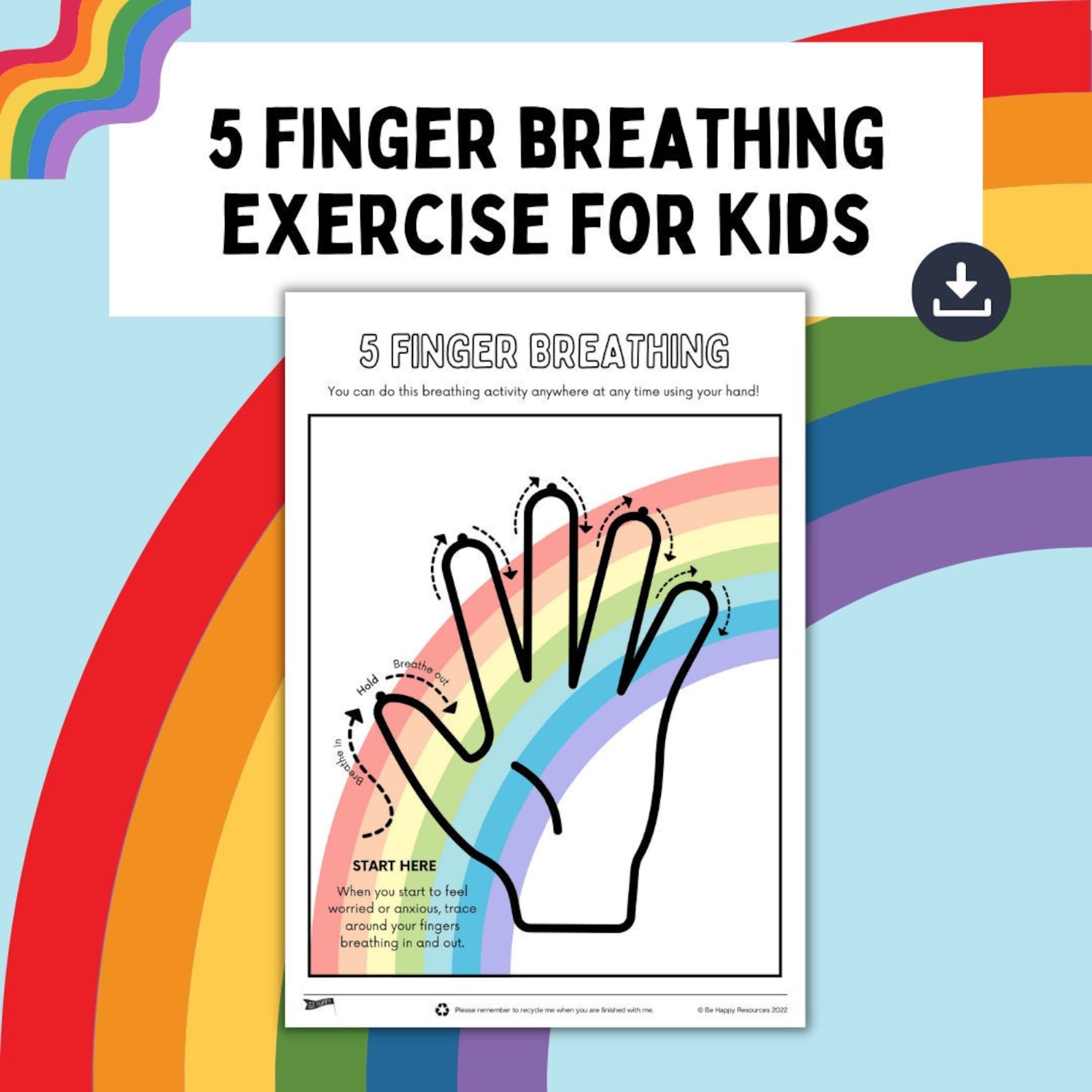 5 Finger Breathing | Calming Strategy for Kids | Download & Print at ...