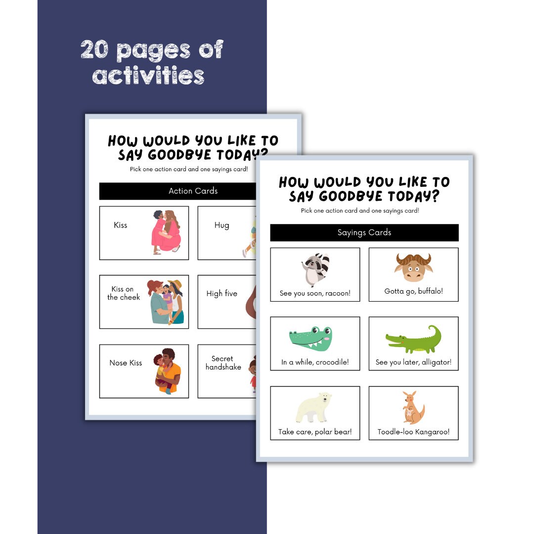 Separation Anxiety Resource Pack Age 4-8 Children's Anxiety Resources ...