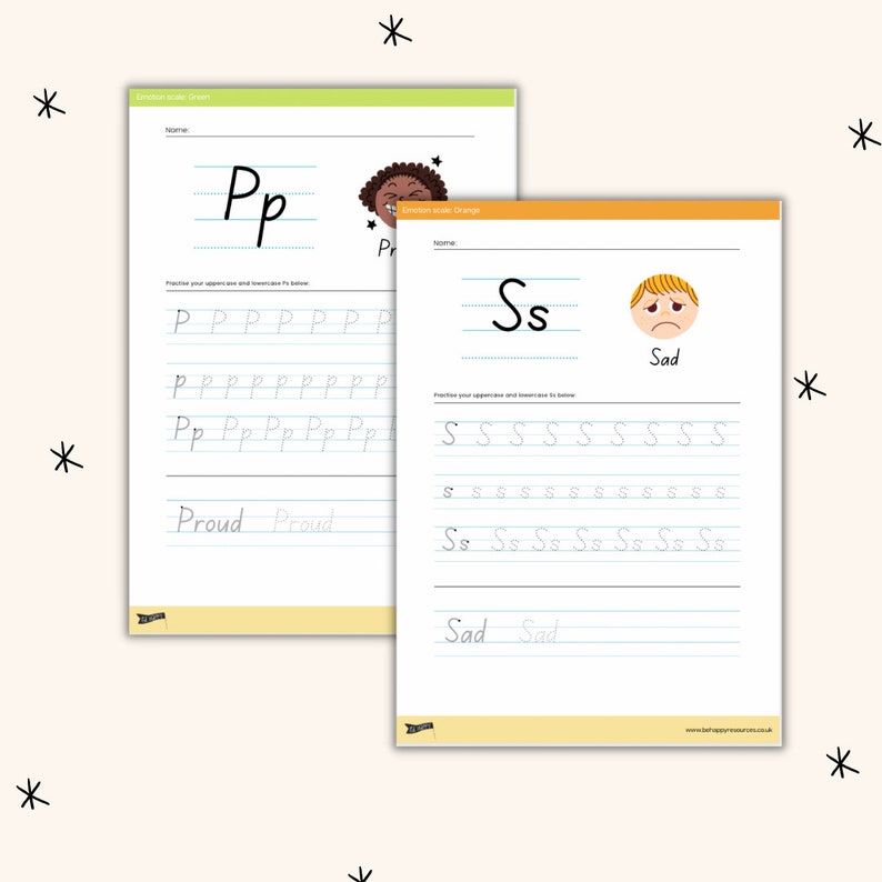 Emotions A-Z Letter Tracing - Etsy