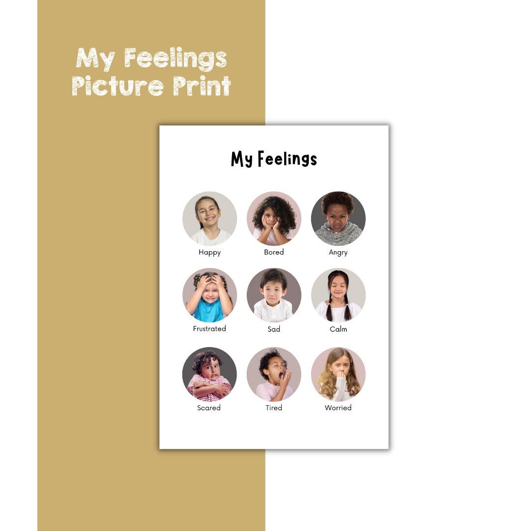 My Feelings Print | Real Photos! | Children's Emotions Poster - Etsy