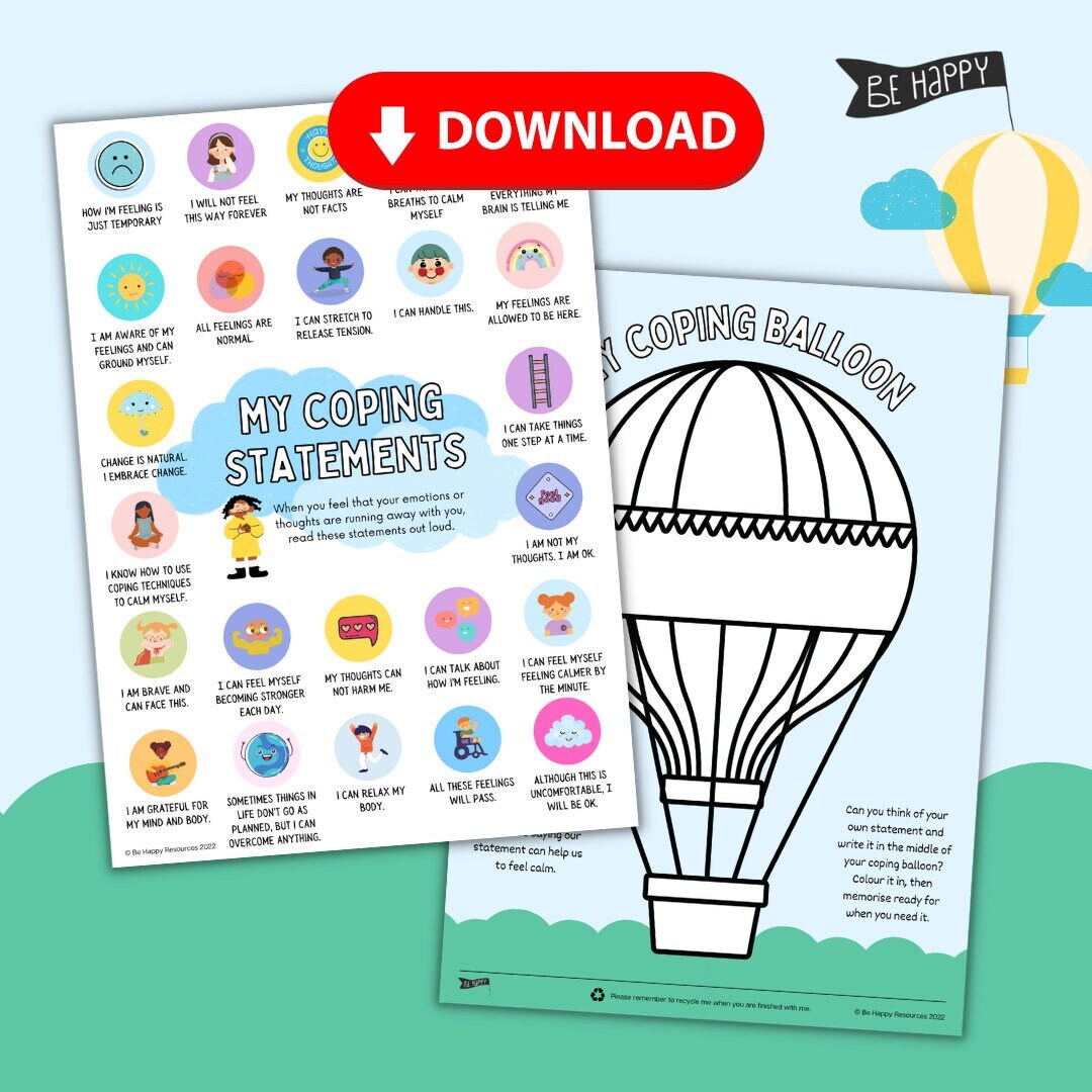 My Coping Statements - 24 Calming Statements for Children With Anxiety ...