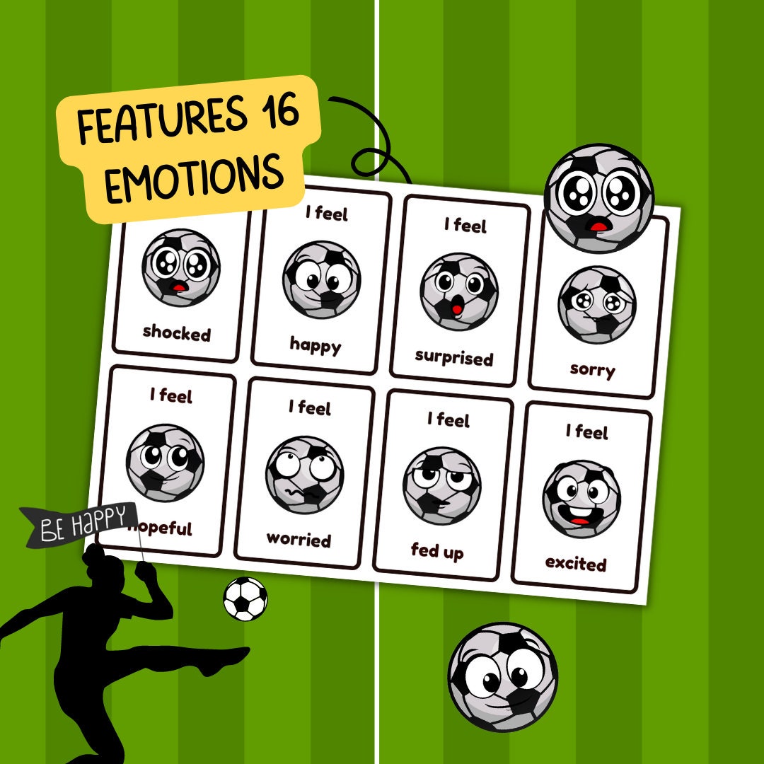 Football Themed Emotion Flashcards | 16 Football Emotions | Download ...