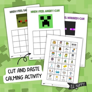 Minecraft Emotion Regulation Pack | Minecraft Themed Calming Activity ...