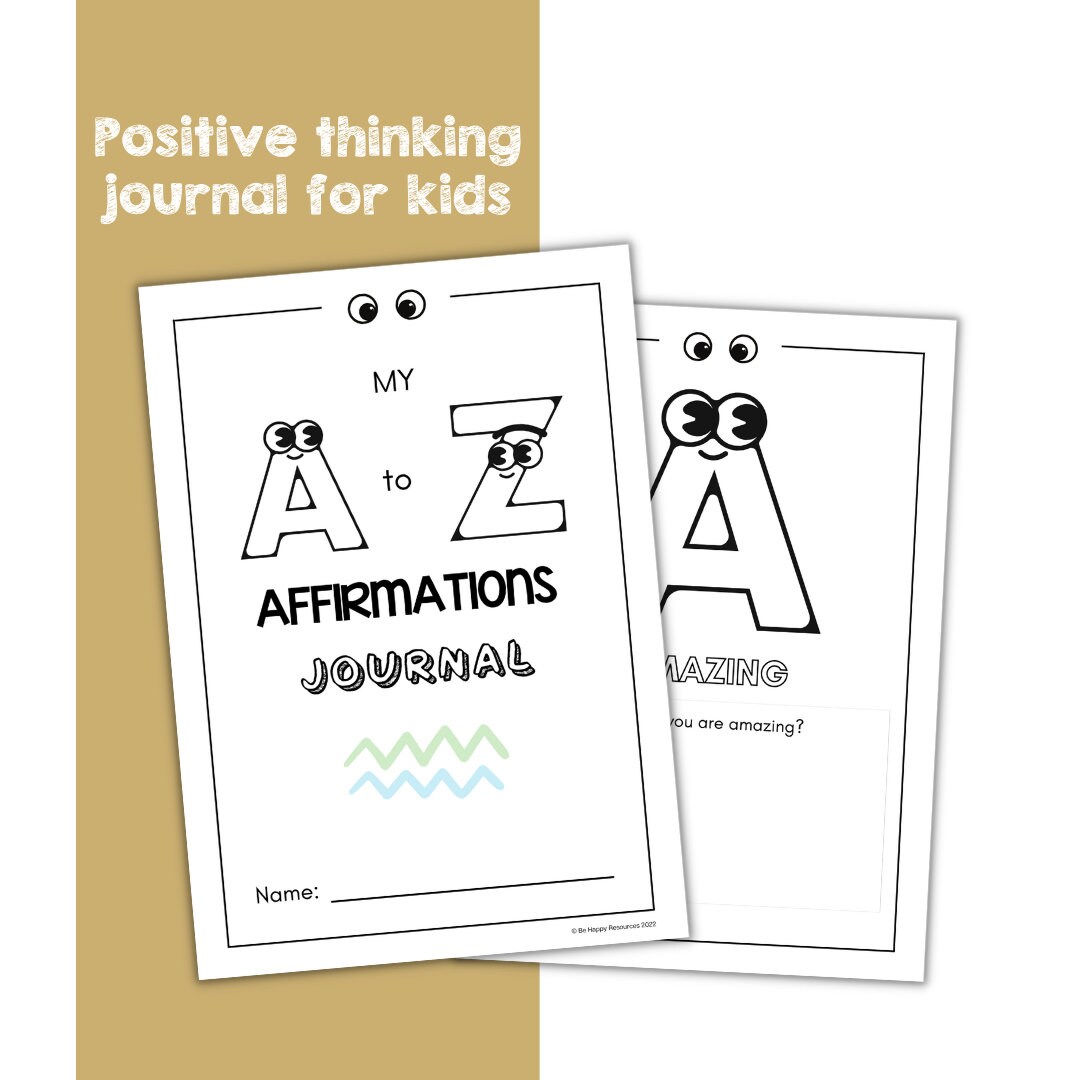 Alphabet Affirmations Journal for Kids | Self Esteem Journal | Mindful ...