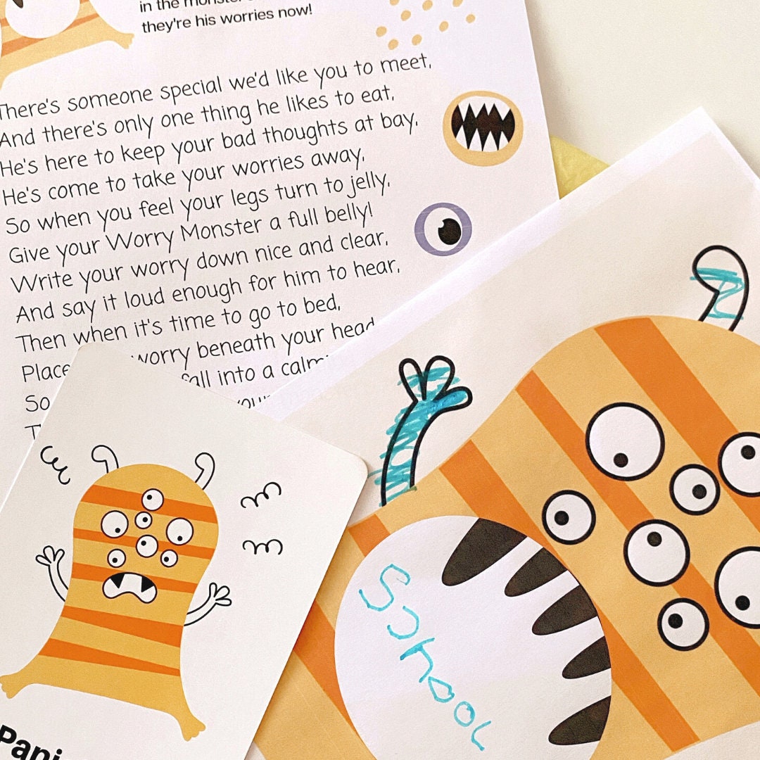 Worry Monster Activity | Ease Children's Worries and Anxiety - Etsy