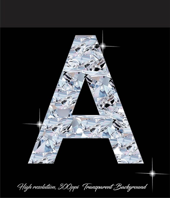 Diamond alphabet diamond letters png alphabet png letters | Etsy