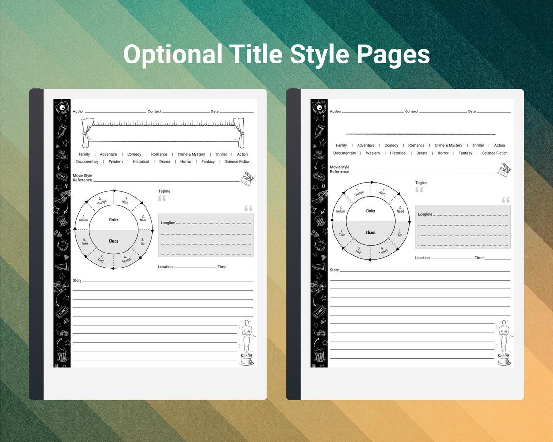 Remarkable Templates Screenplay, Idea, Screenwriting, Story Circle - Etsy