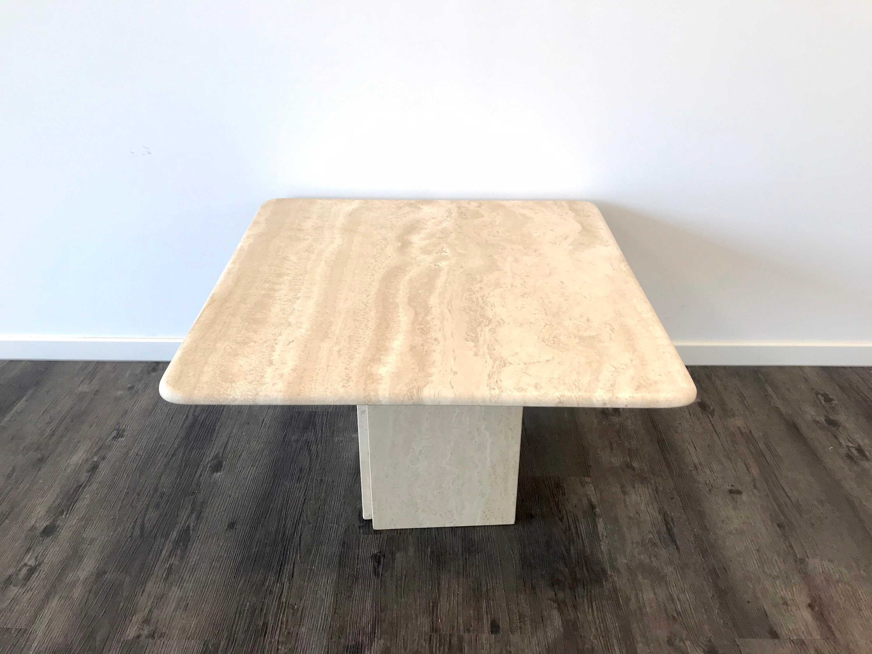 Travertin Tisch Couchtisch Beistelltisch vintage zu Teak 70er ...