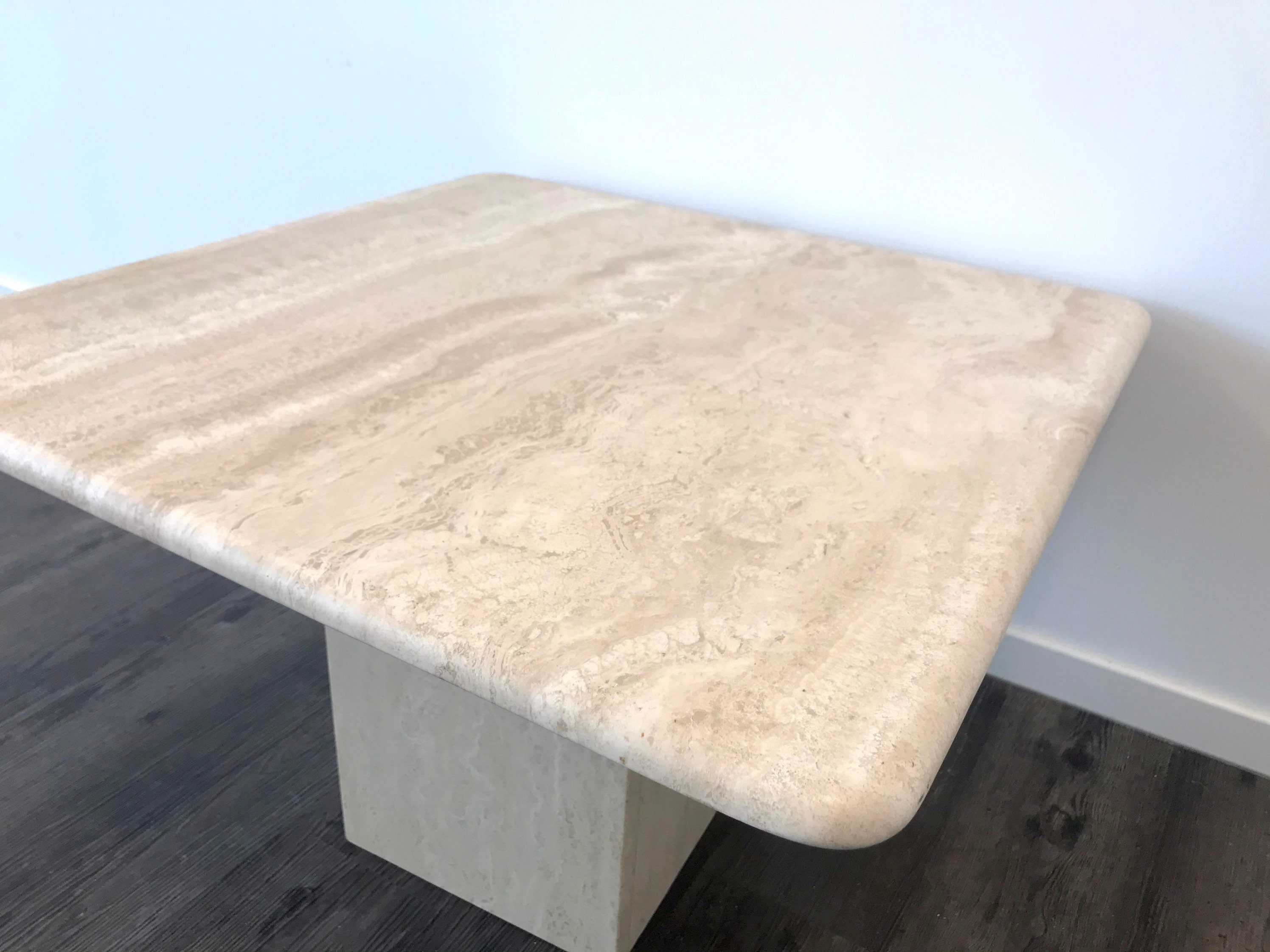 Travertin Tisch Couchtisch Beistelltisch vintage zu Teak 70er ...