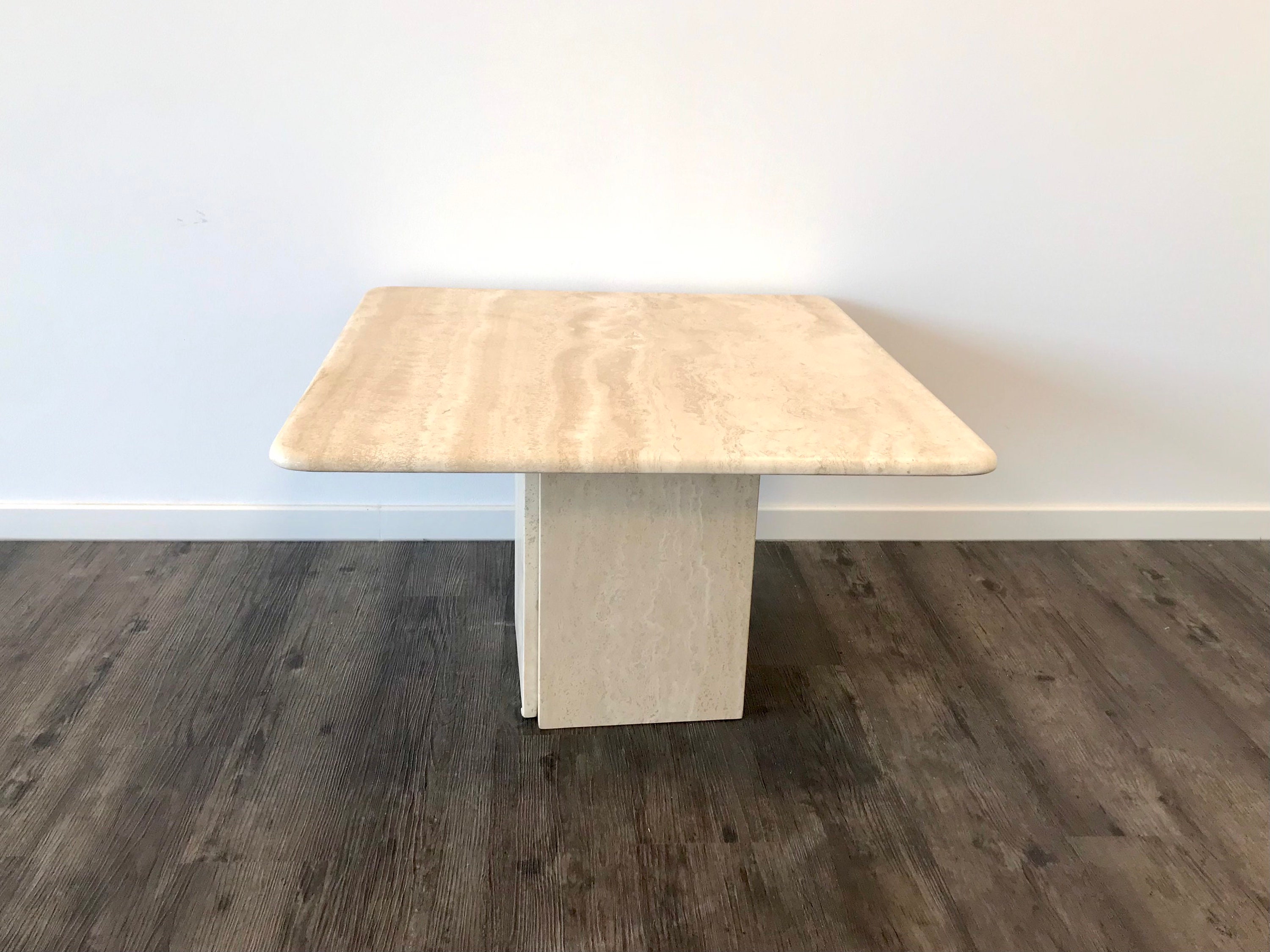 Travertin Tisch Couchtisch Beistelltisch vintage zu Teak 70er ...