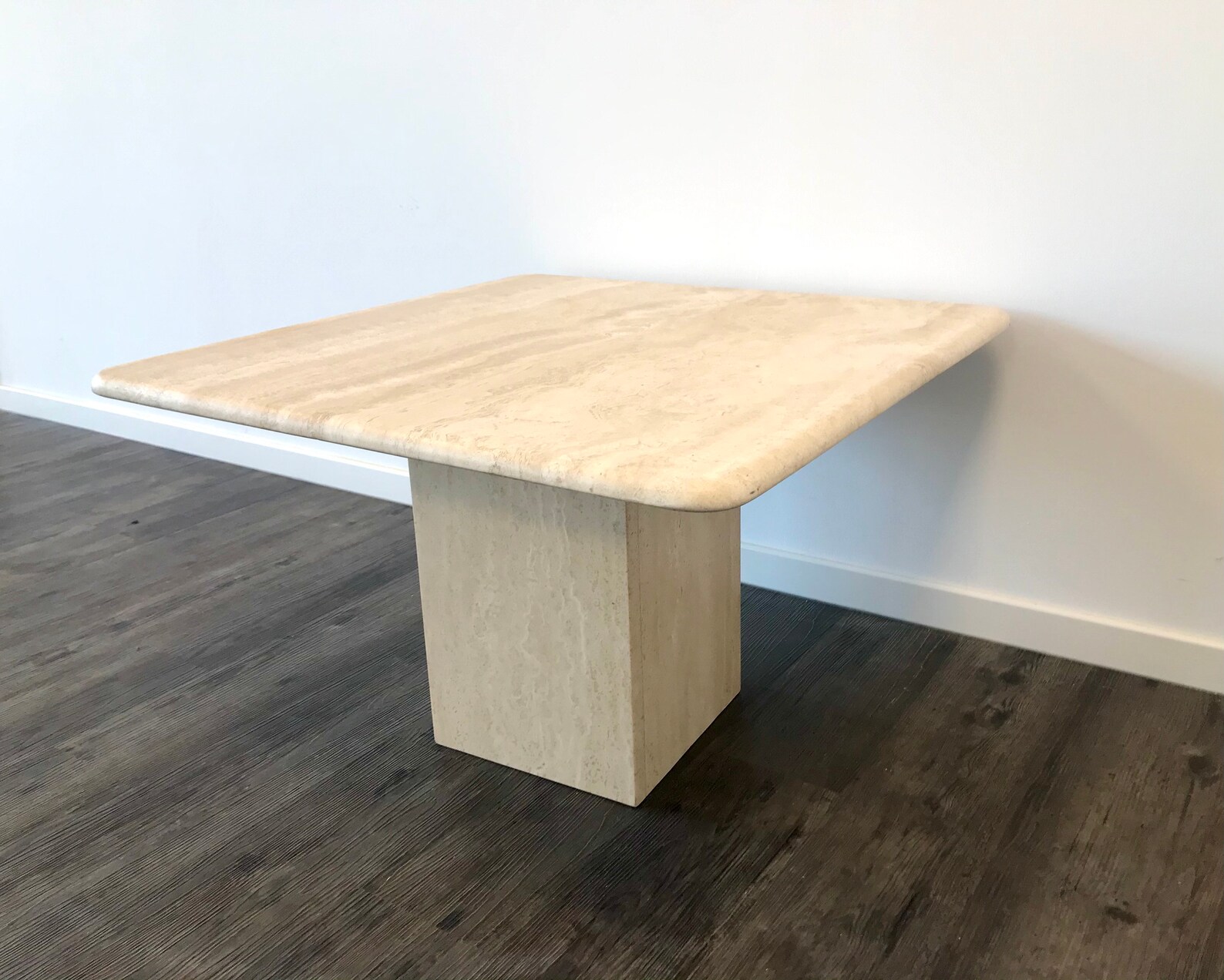 Travertin Tisch Couchtisch Beistelltisch vintage zu Teak 70er ...