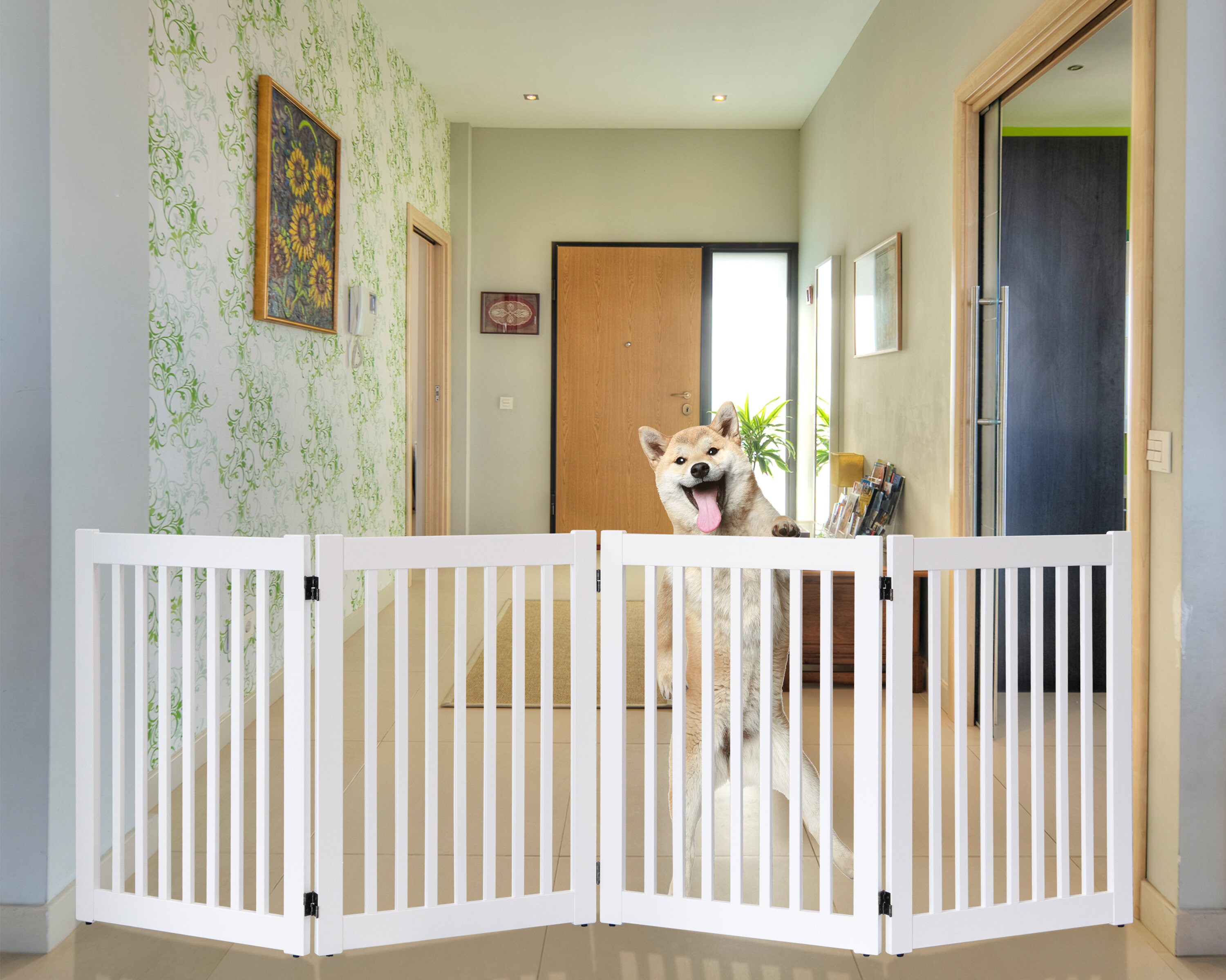 4 Panel Wooden Pet Gate - Etsy