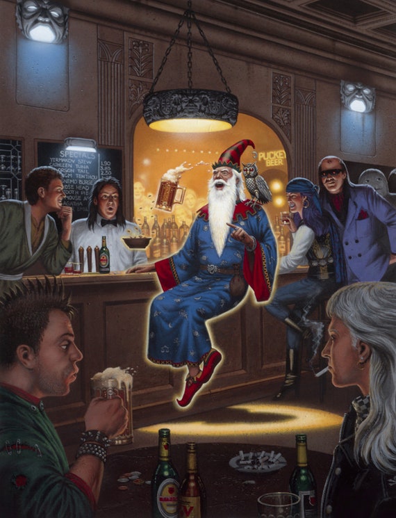 WIZARD at the BAR Art Print signed and numbered by the Artist | Etsy