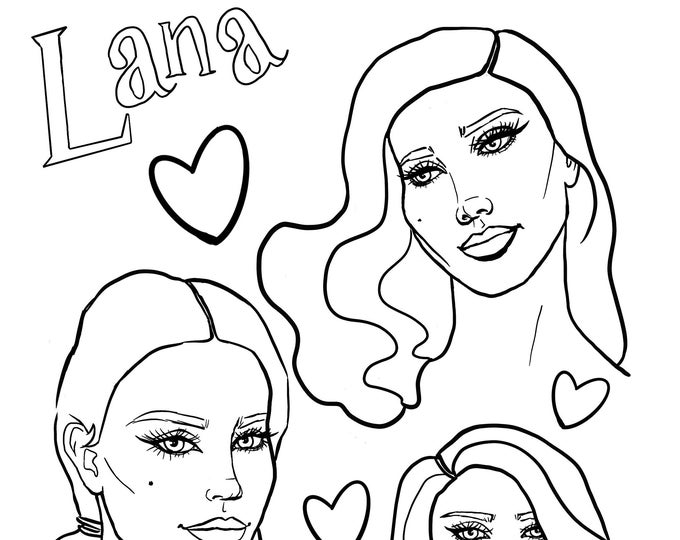 Lana Del Rey Colouring Page. Download and Colour at Home - Etsy