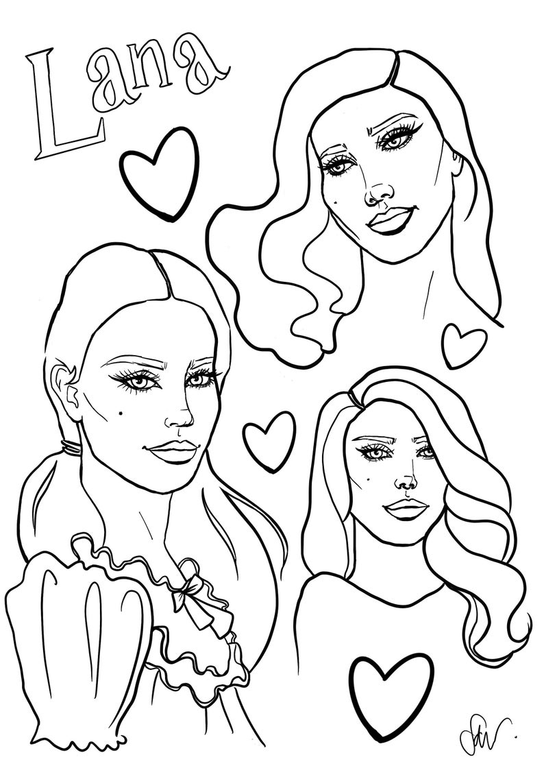 Lana Del Rey Colouring Page. Download and Colour at Home - Etsy