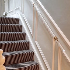 Clear Handrail With Solid Brass Brackets and End Caps - 38mm Modern ...