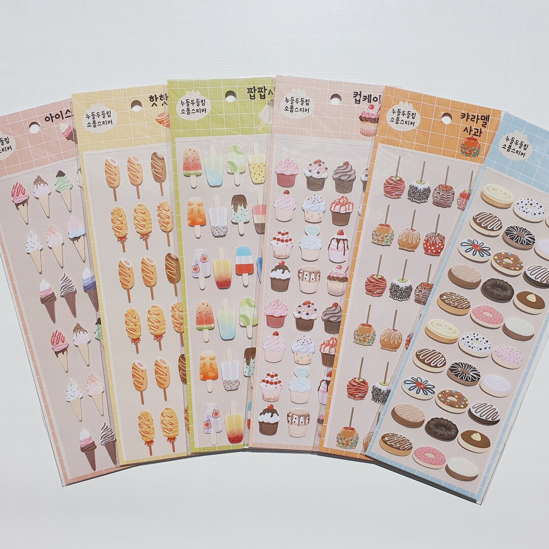 6 Dessert Korean Deco Stickers | Decoration for Polaroids and Journals ...