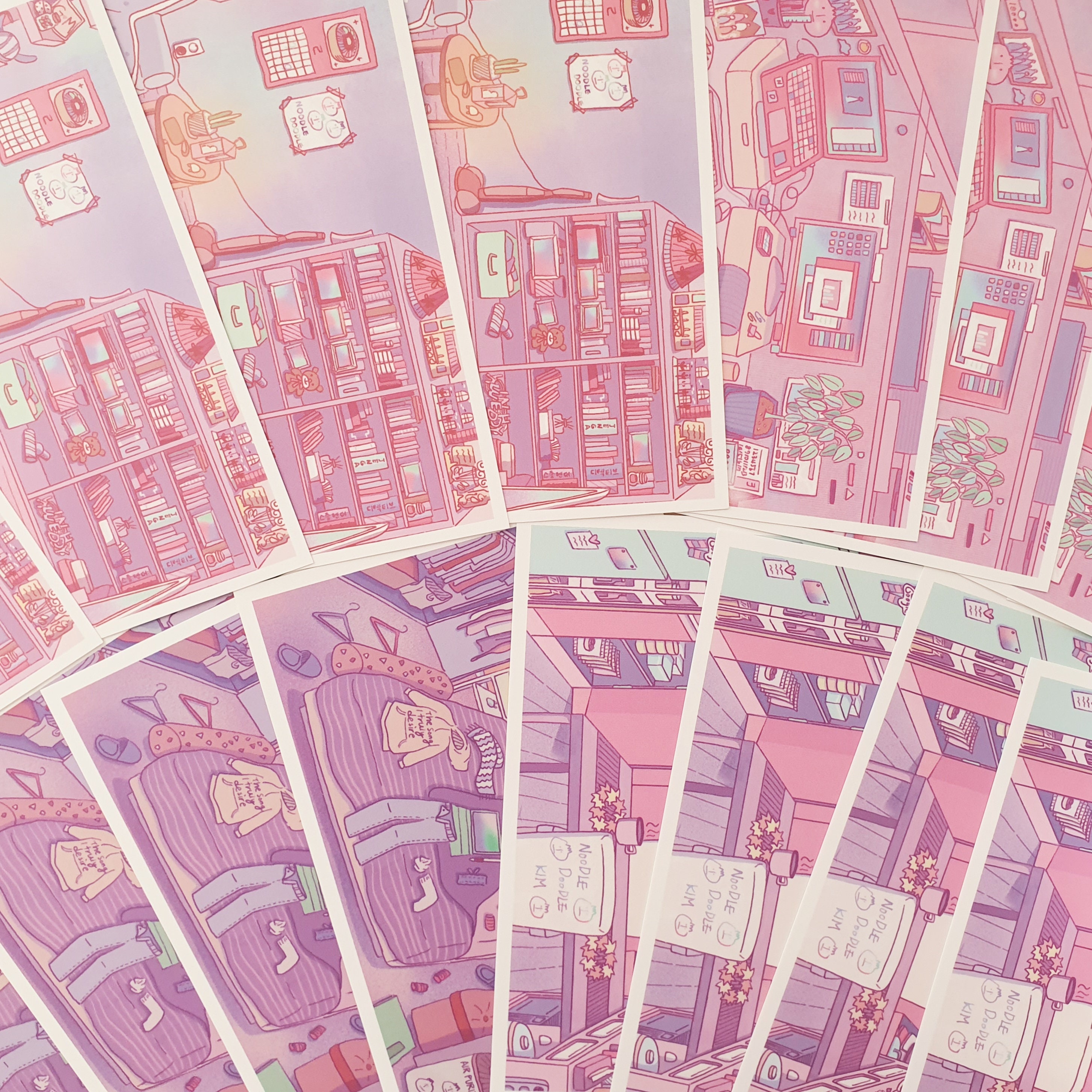 Pastel House Venue Postcards / Mini Posters set of 4 - Etsy