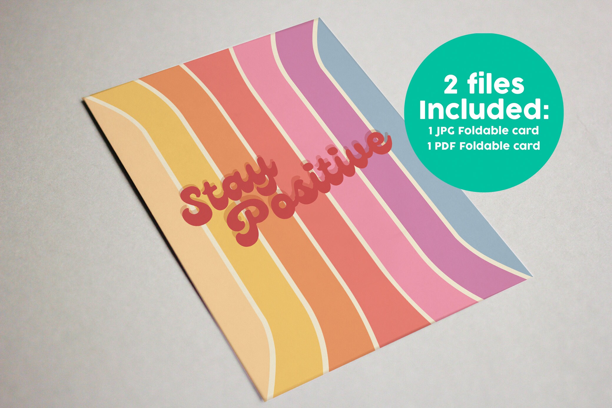 Bleib positiv DRUCKBARE Grußkarte für Sofortiger Download Print Home ...