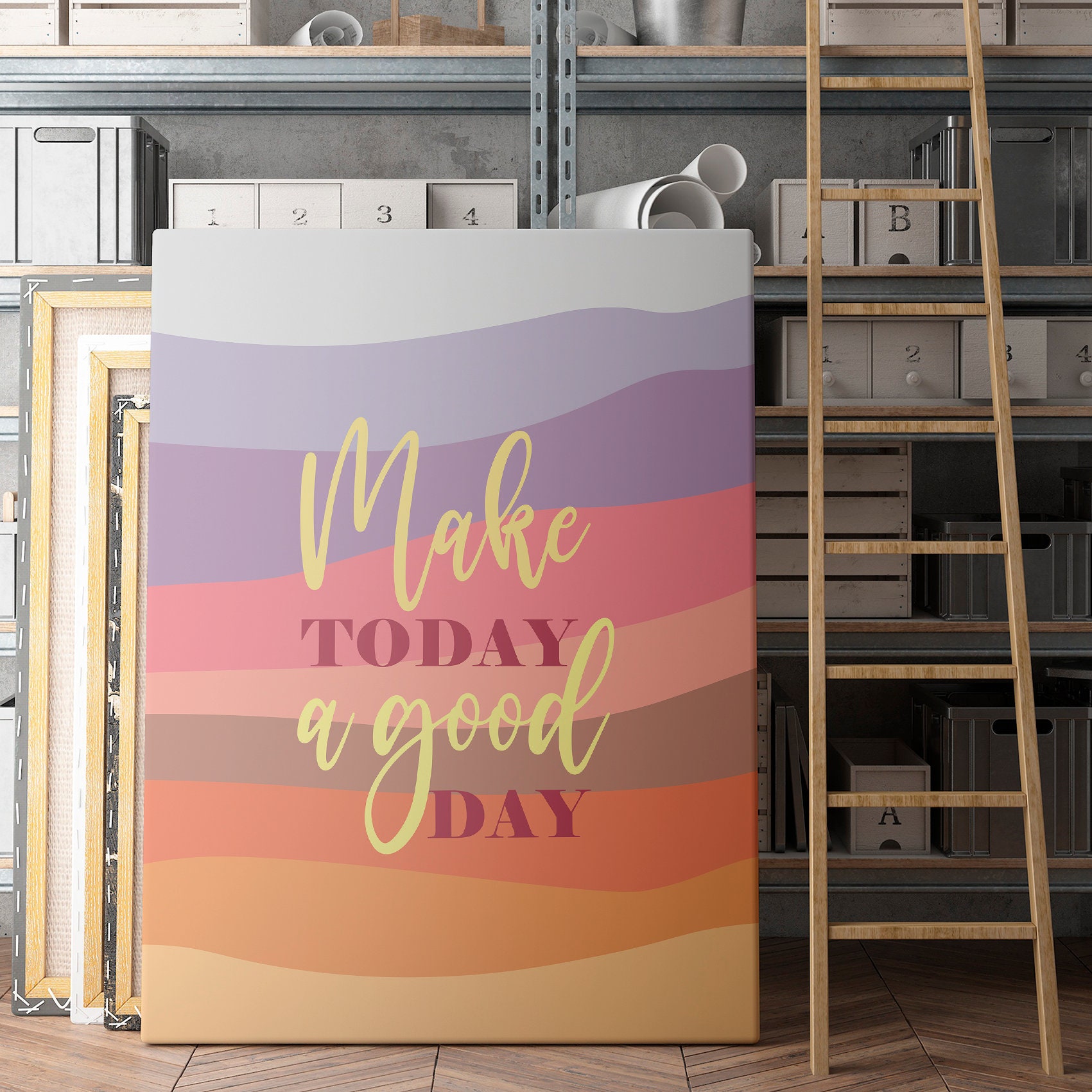 Positive Motivational Phrases Make Today a Good Day Wall Typography Art ...