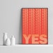 Yes Poster Typography Art Positive Answer Happy Home Print Easy ...